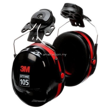3M Peltor Optime 105 H10P3E Helment-Attched Dual Cup Earmuff